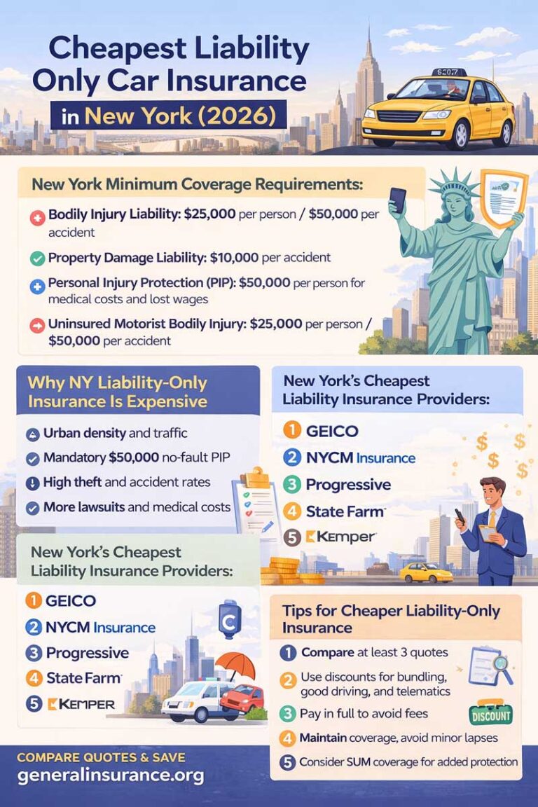 Cheapest Liability Only Car Insurance in New York (2026)